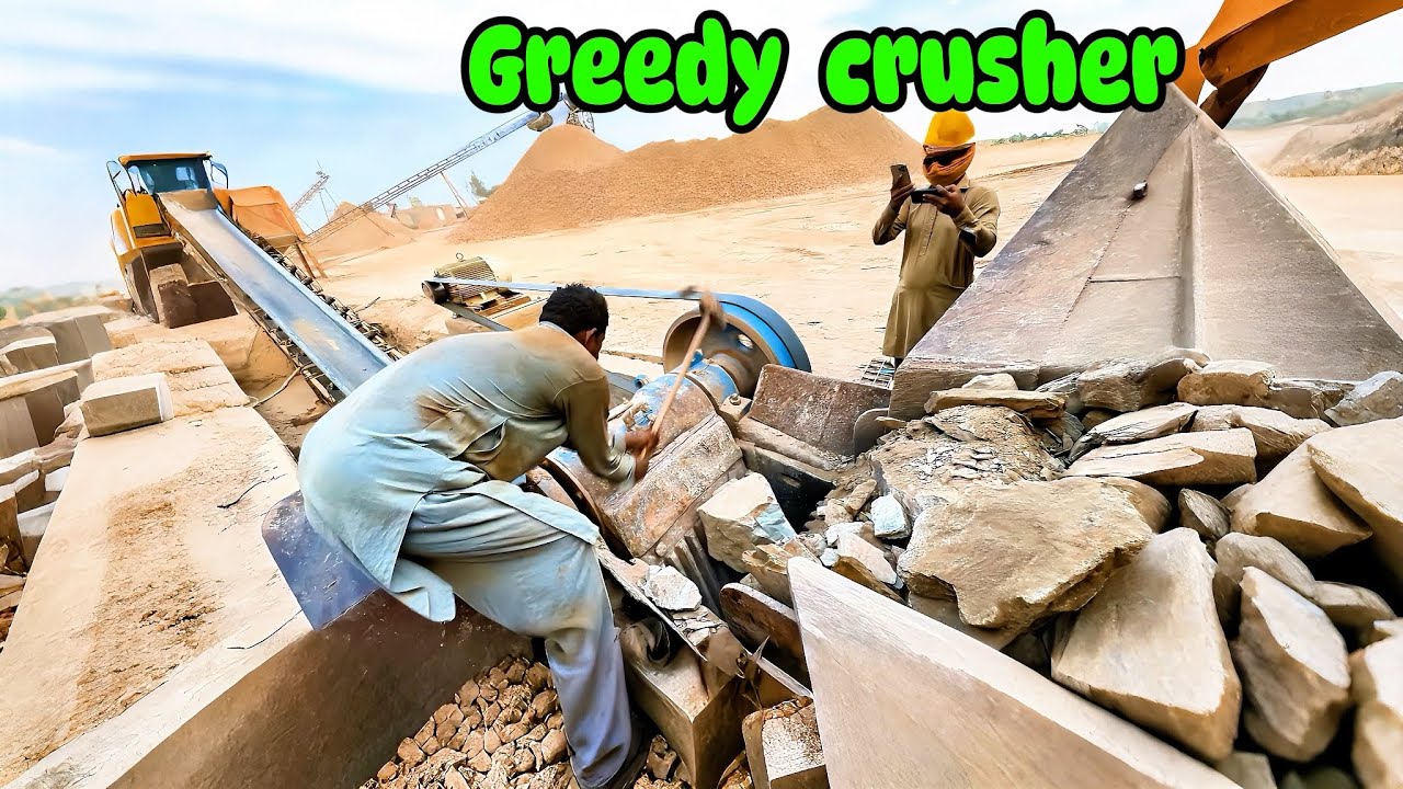 Greedy crusher in Action | satisfying Rock Crushing #crushing #stones ...