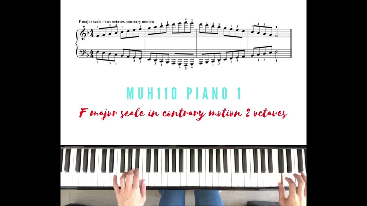 Piano 1 #26 F Major Scale in Contrary Motion 2 Octaves - YouTube