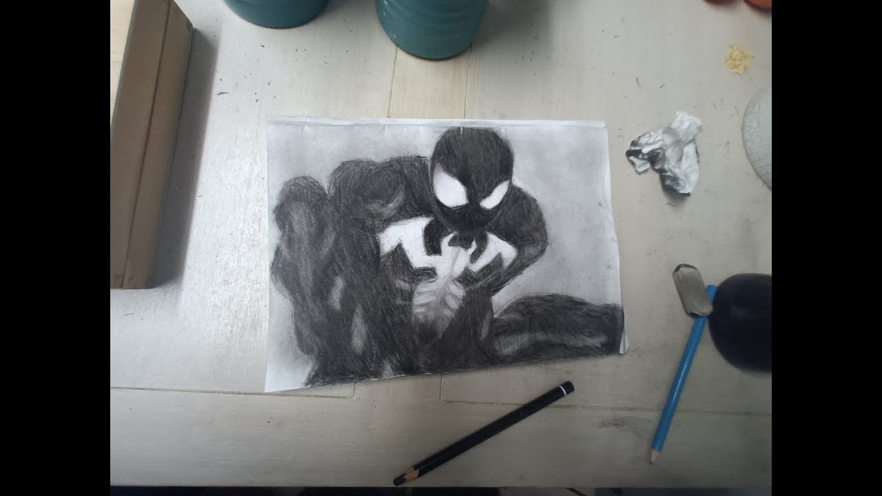 Drawing SpiderMan (Symbiote Suit) - YouTube