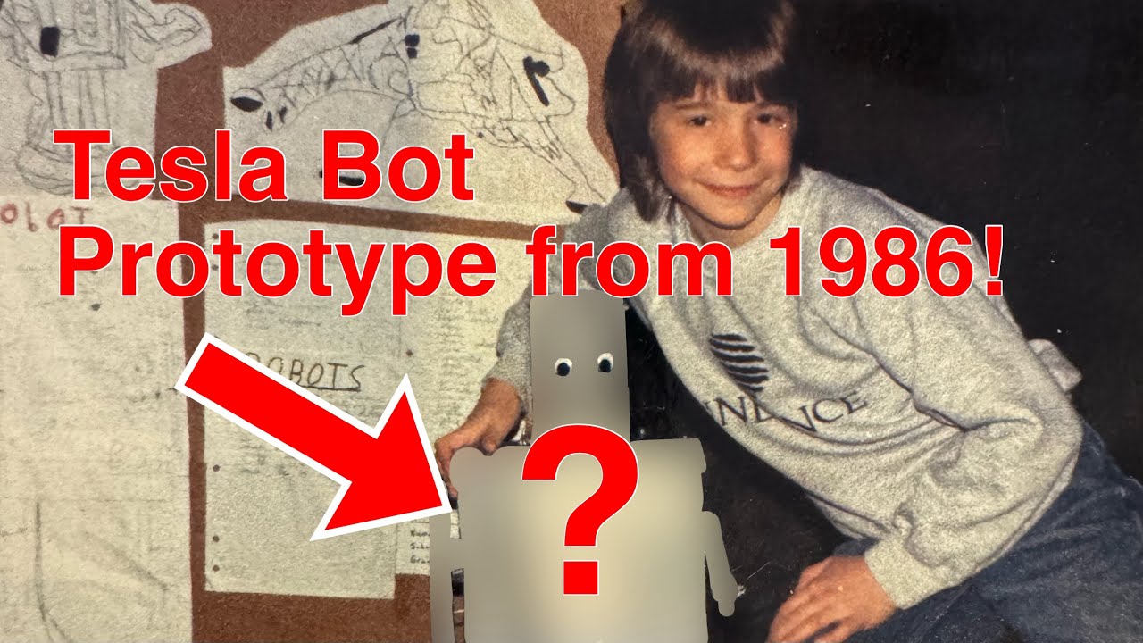The original Tesla Bot prototype designed by an eight year-old boy from ...