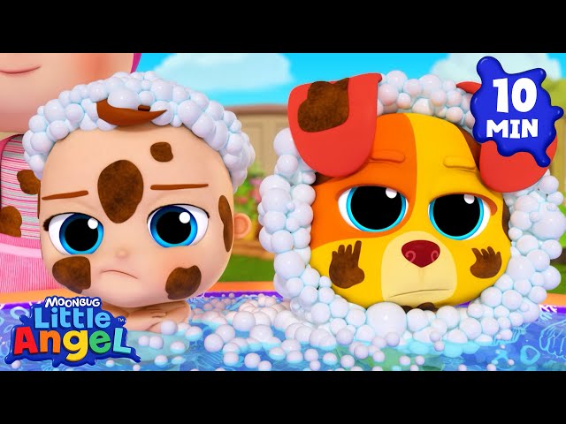 Bath in the Mud! | Little Angel And Friends Kid Songs - Videos For Kids