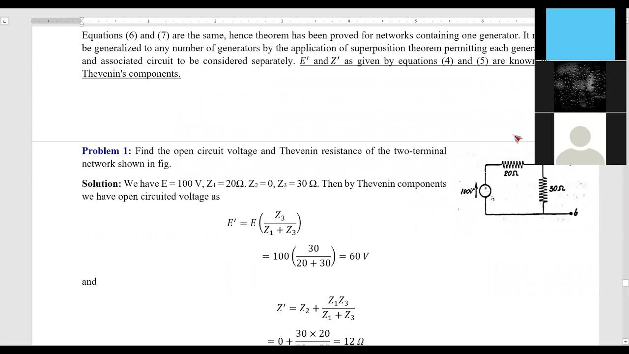 3H ECS Circuit Analysis Lecture 14 part 2 - YouTube