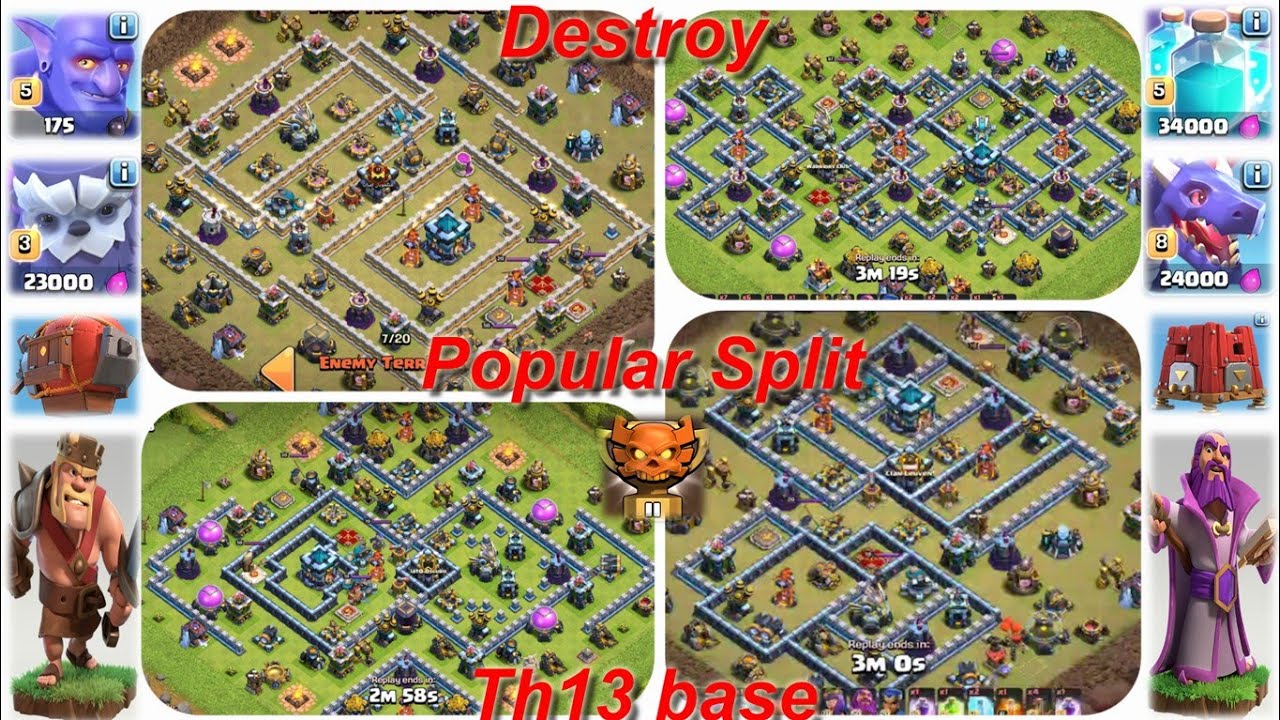 Best 4 th13 base how to 3 star #7 | Popular Split base | Bowler Yeti ...