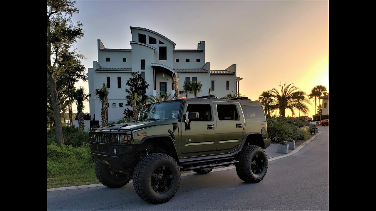 Lifted Hummer H2 doing a take off and drive by video - YouTube