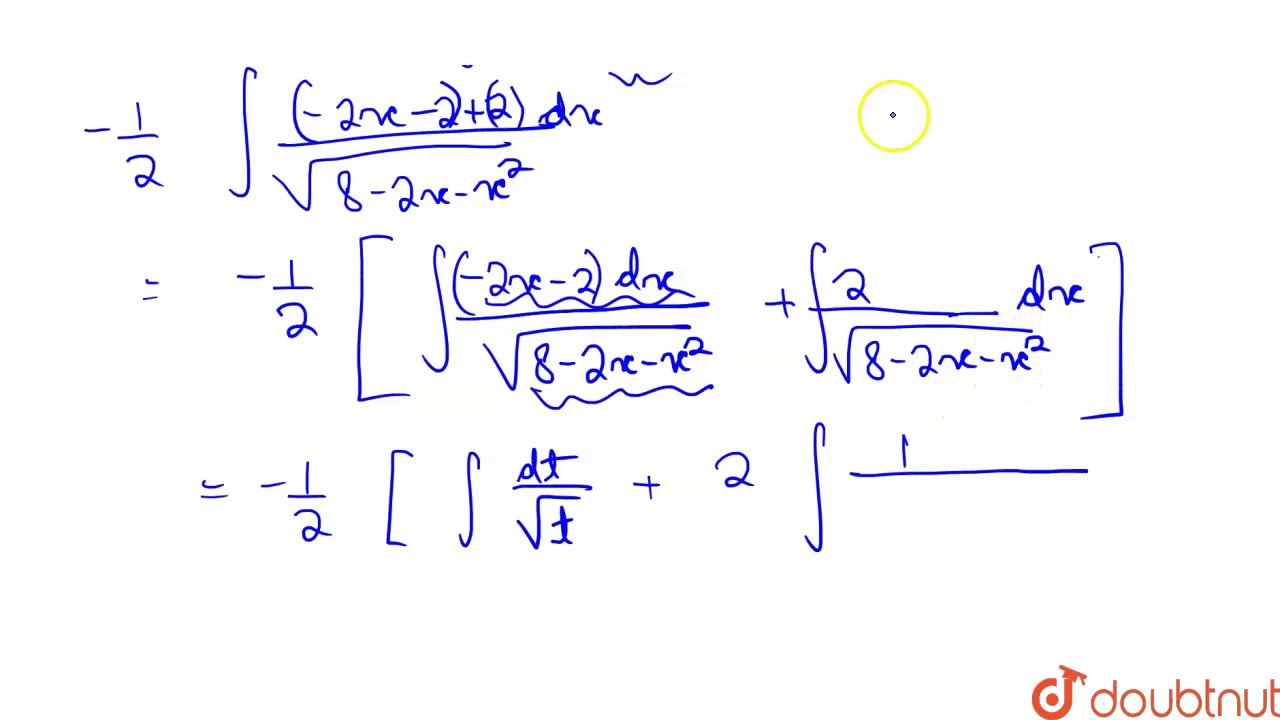 If int x sqrt 8 2x x 2 dx a Sin 1 x 1 3 b Sqrt 8 2x x 2 if-int-x-sqrt-8-2x-x-2-dx-a-sin-1-x-1-3-b-sqrt-8-2x-x-2