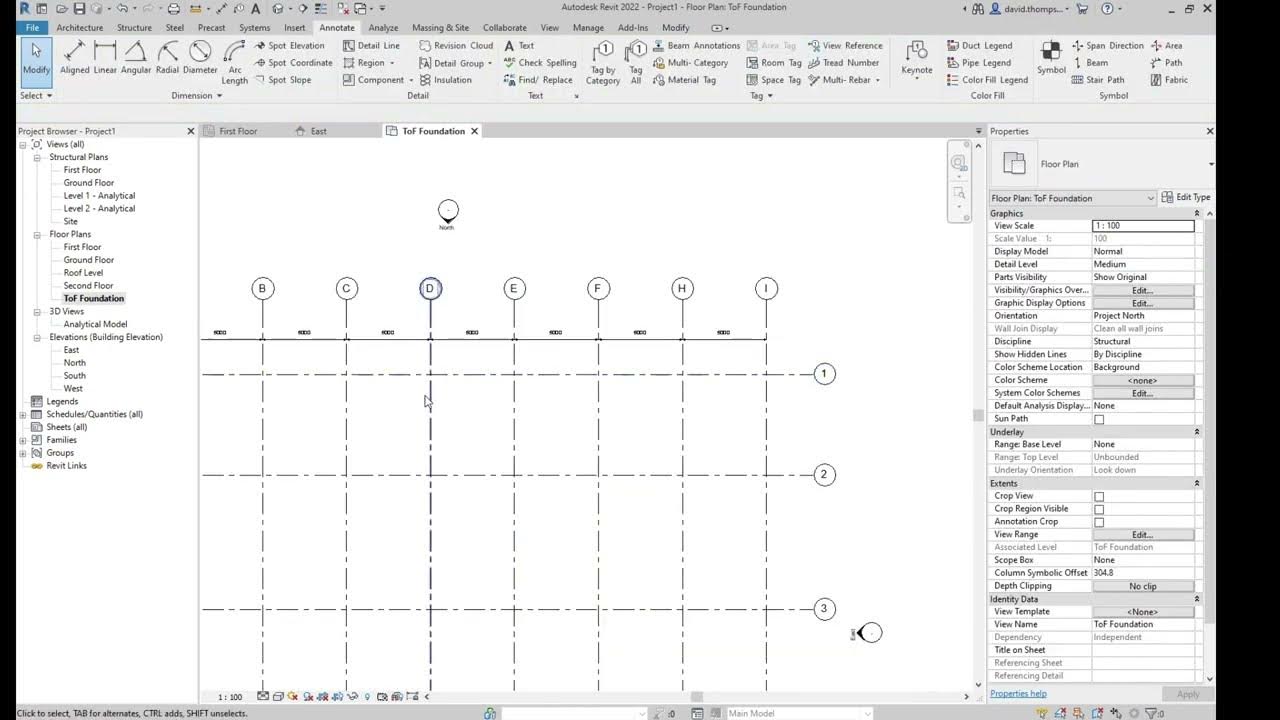 Revit Tutorial 2 Part 1 - Grids, levels & columns - YouTube