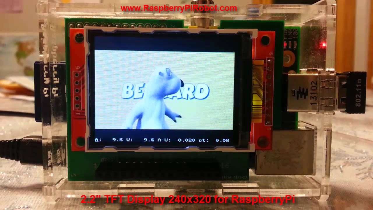 2.2" TFT Display 240x320 for RaspberryPi playing video - YouTube