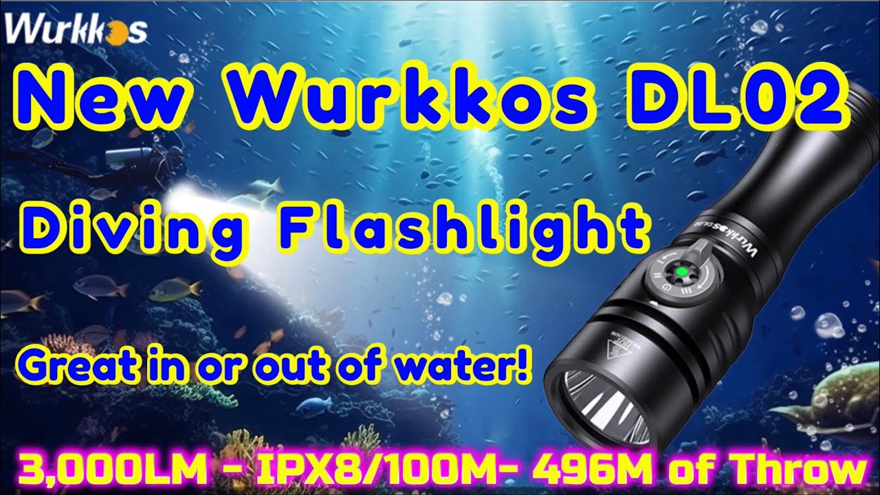 New Wurkkos DL02 Compact Diving Flashlight review with Beamshots and ...