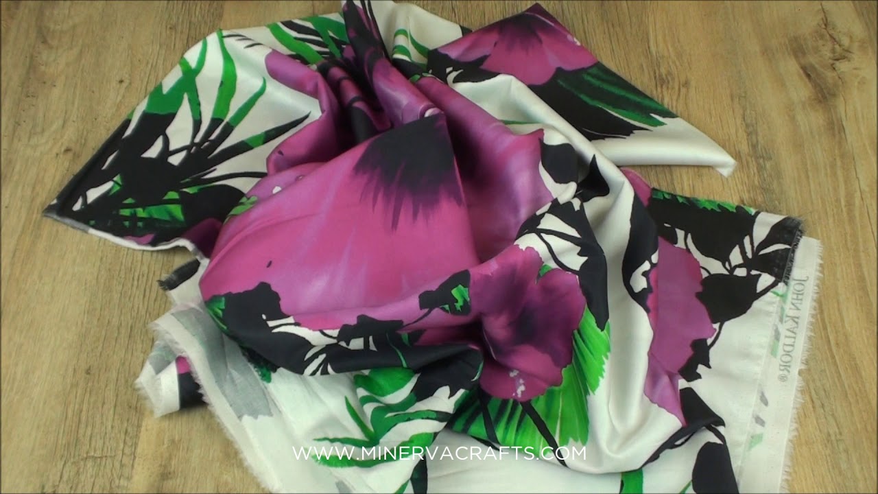 Large Floral Print Cotton Sateen Dress Fabric - YouTube