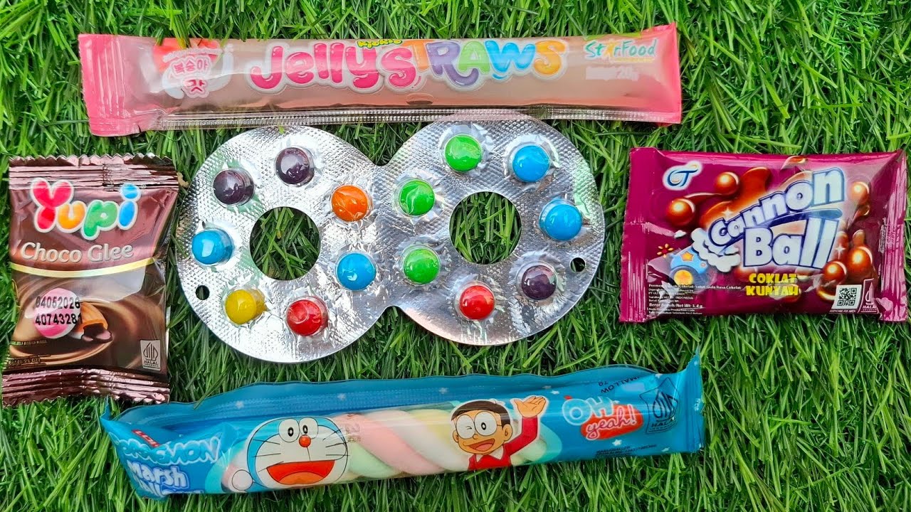 Satisfying Vidio Asmr Yupi Choco ,Mars Mellow,Jellys,cannon Ball,Permen ...