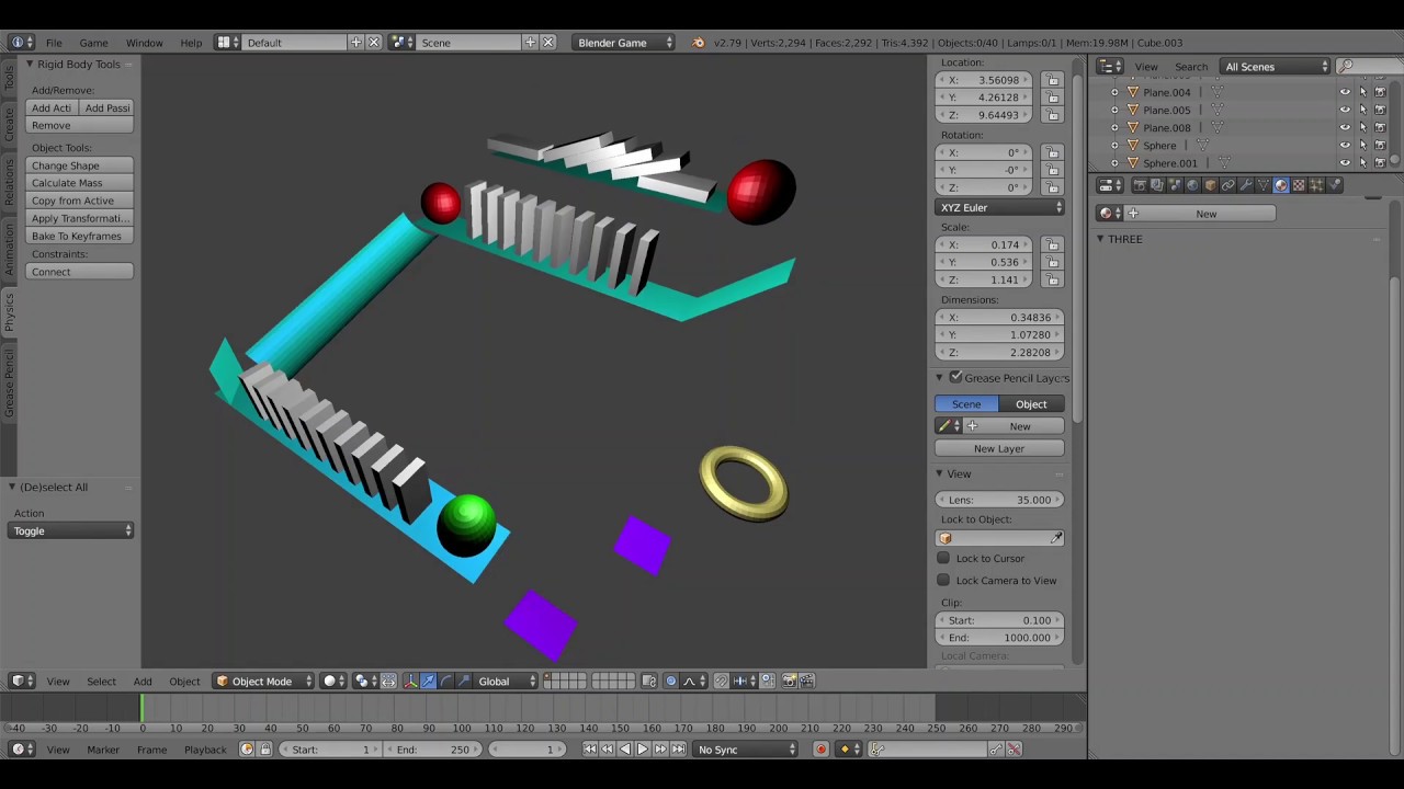 Blender basic Rube Goldberg machine - YouTube