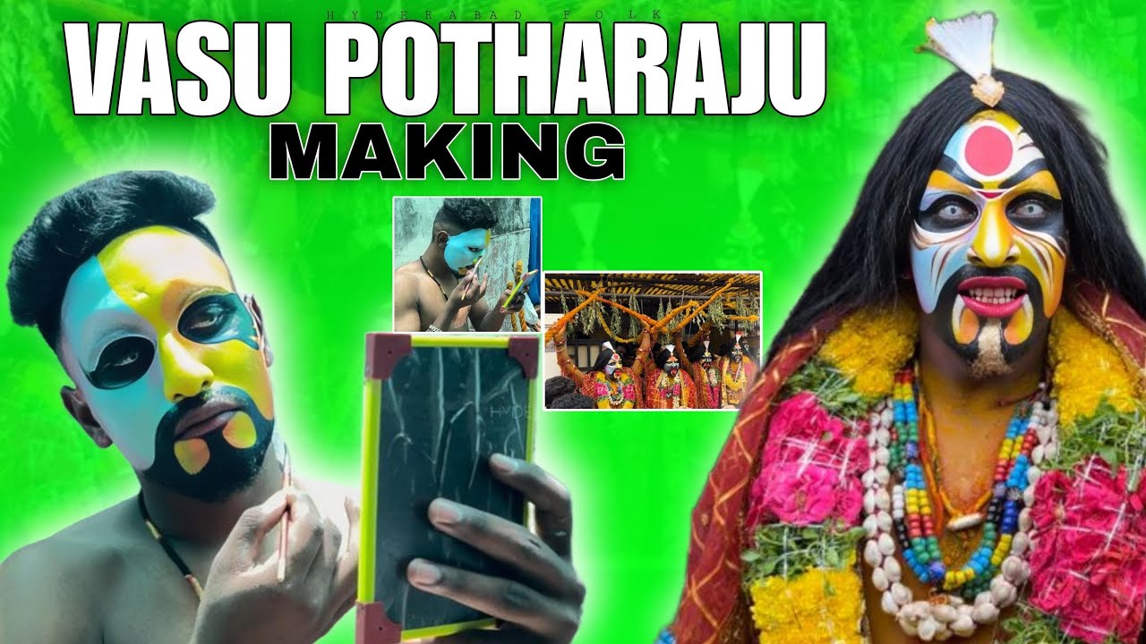 Vasu Potharaju Makeup - Potharaju Self Making 🔥 || Golconda Bonalu 2024 ...