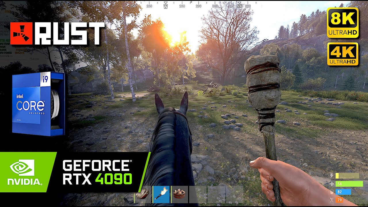 RTX 4090 + i9 13900K RUST 1440p - 4K - 8K Ultra Settings 🔴 DLSS ON ...