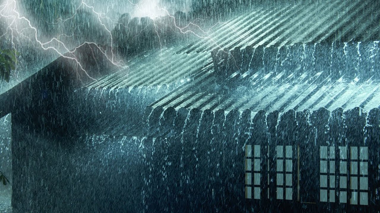 Fall into Sleep in 3 Minutes with Heavy Rain & Thunder Intense Sounds ...