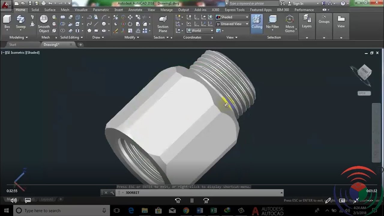 How to Create Pipe Fitting Reducing Adapter in AutoCAD 3D - YouTube