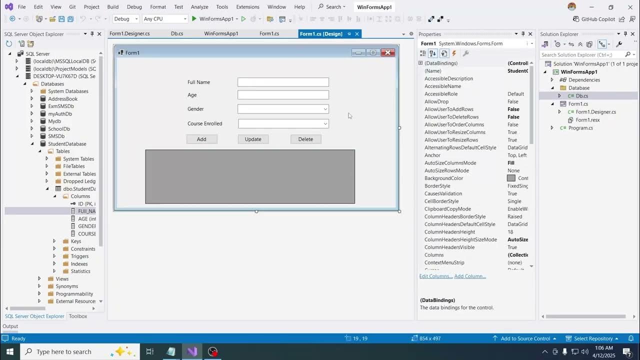 View Data | Display Students from SQL (C# Windows Forms) - YouTube