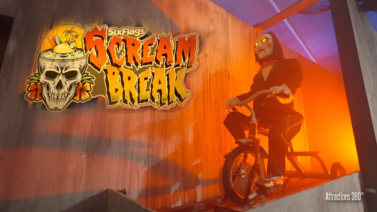 Six Flags Scream Break | SAW X | 2 Haunted Houses | Spring Break After ...