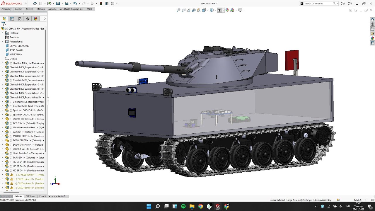 MEMBUAT DESIGN 3D ROBOT TANK MENGGUNAKAN SOFTWARE SOLIDWORK ...