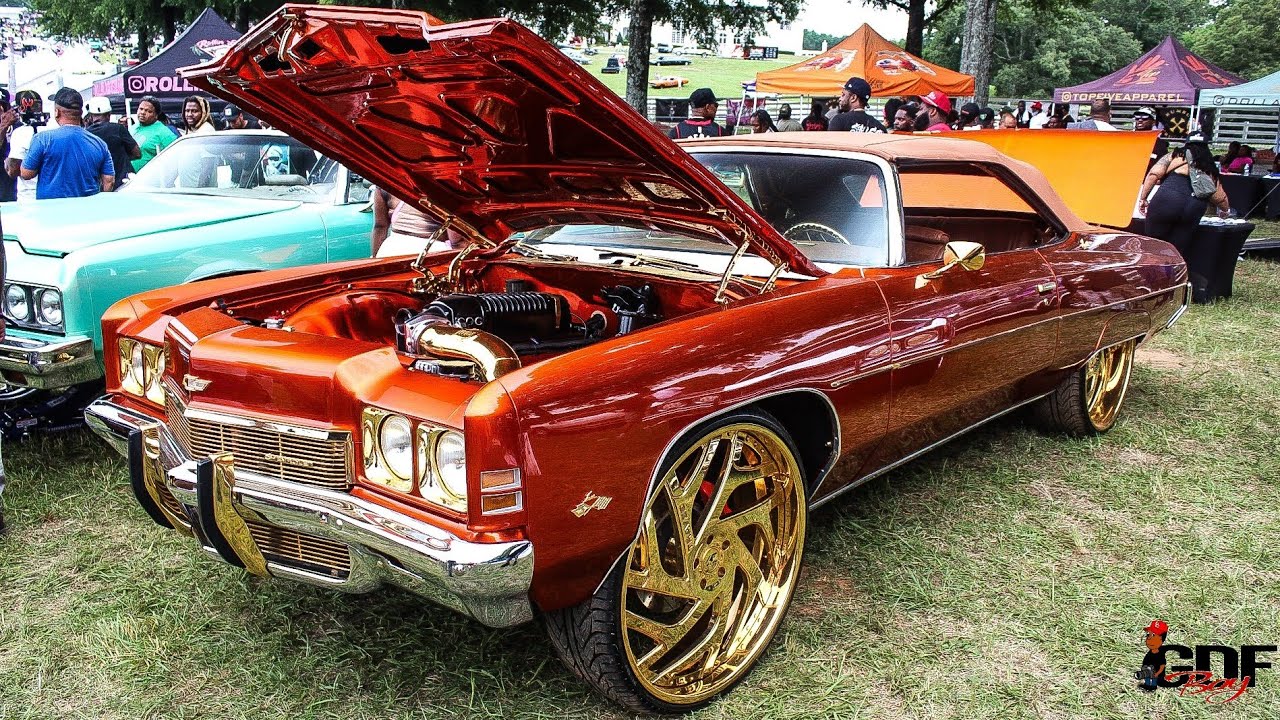 Candy Orange 1972 Impala Vert on All Gold Amani Forged 28s - YouTube