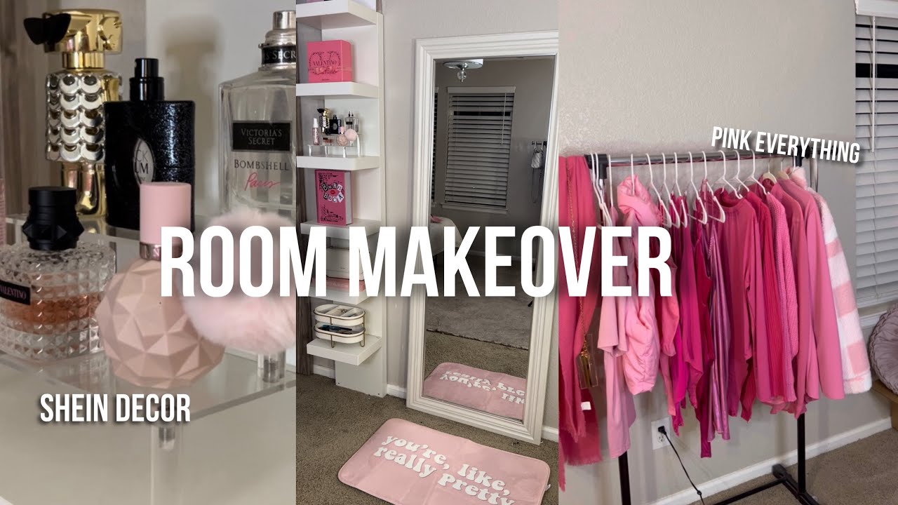 MINI ROOM MAKEOVER 💞 + SHEIN room decor, pink everything 💞💞 - YouTube