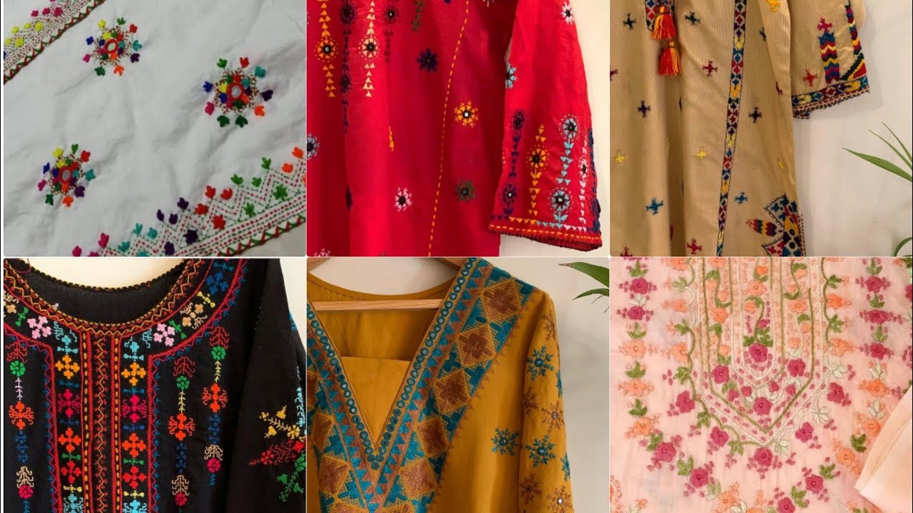20+beautiful hand embroidered dresses multi thread work - YouTube