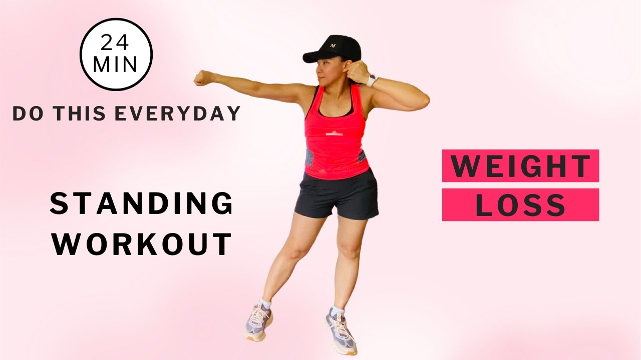 Beginner friendly, 24 min Standing Workout at home for WEIGHT LOSS ...