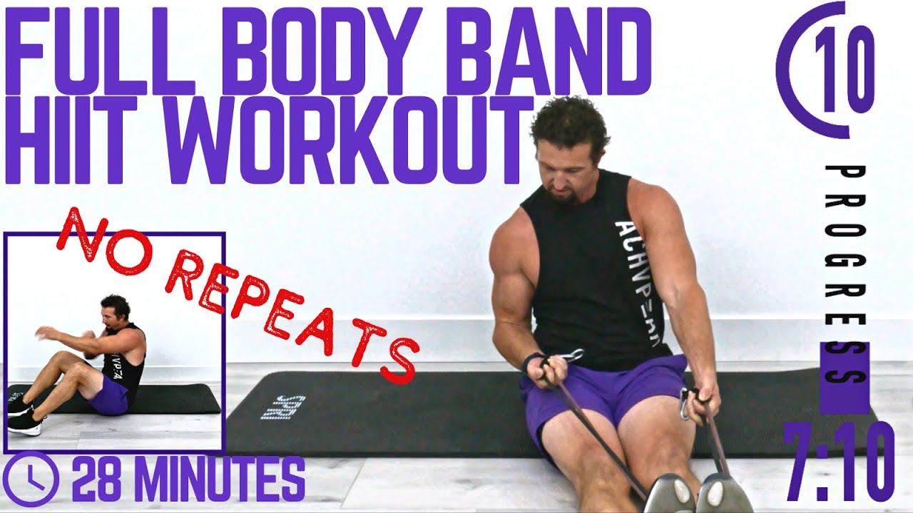Full Body Resistance Band HIIT Workout - Low Impact Option Provided ...