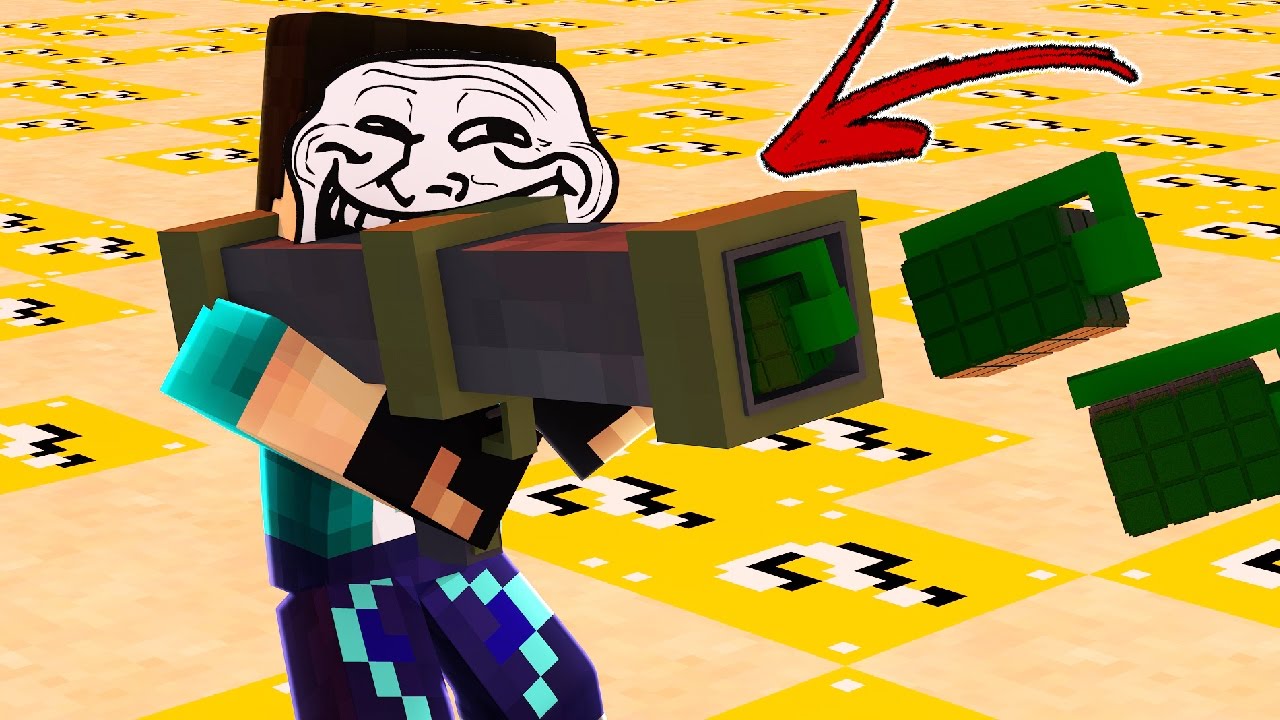 CubÃo Lucky Block Troll Da LanÇa Granada Minecraft Troll Youtube