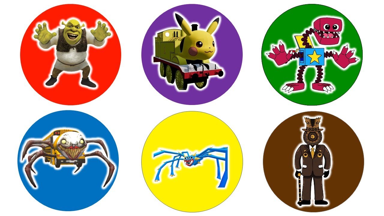 Spin Wheel Shrek, Kereta Pikachu, Boxyboo, Spider Choo Choo Charles ...