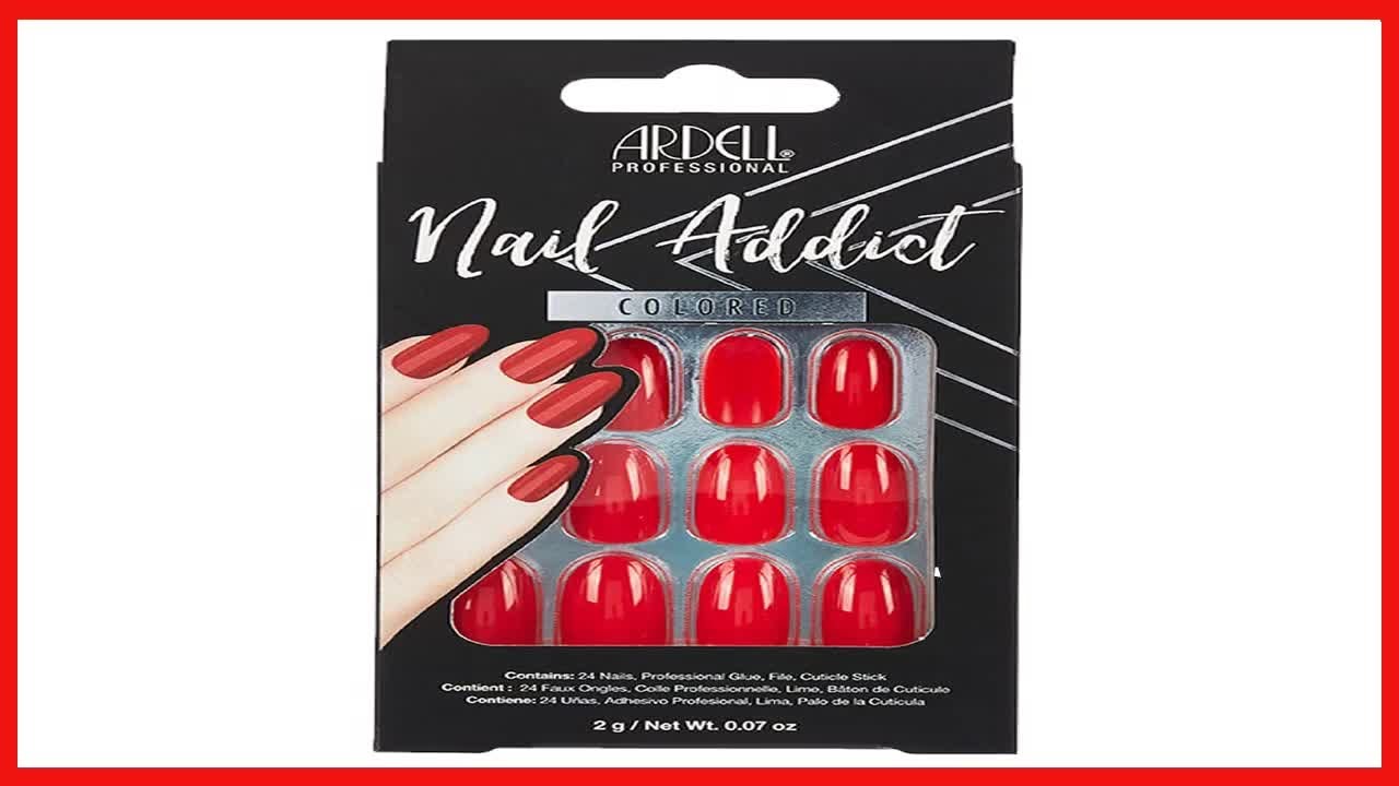 Ardell Nail Addict Artificial Nail Set, Cherry Red - YouTube