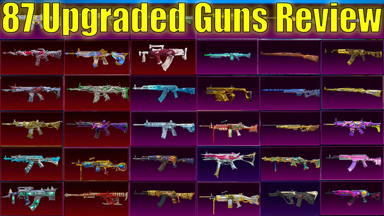 87 Upgraded Guns Review 😍 41 lacs Worth of Account All MAX Skins 🔥 ...