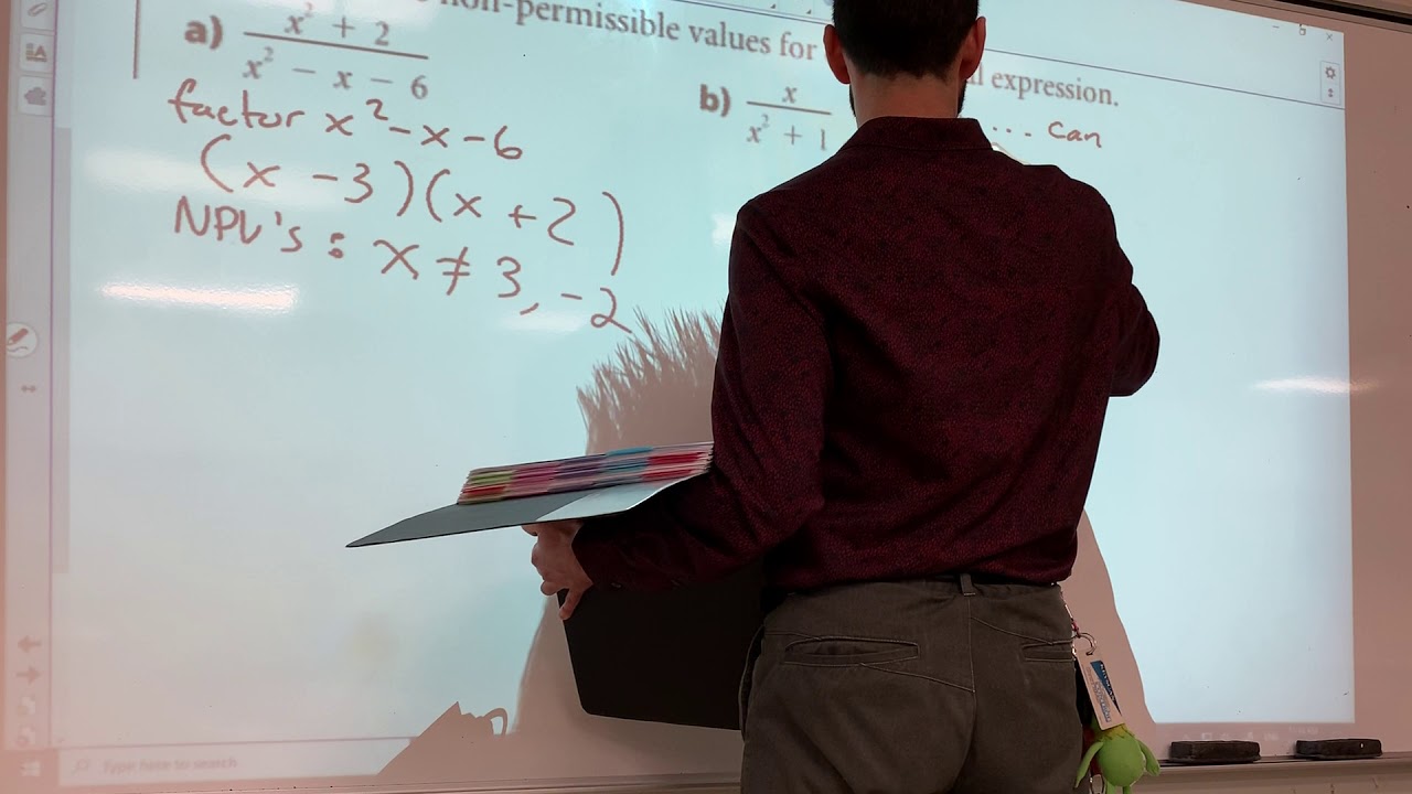 Unit 5 lesson 1: intro to rational expressions finding non permissible ...