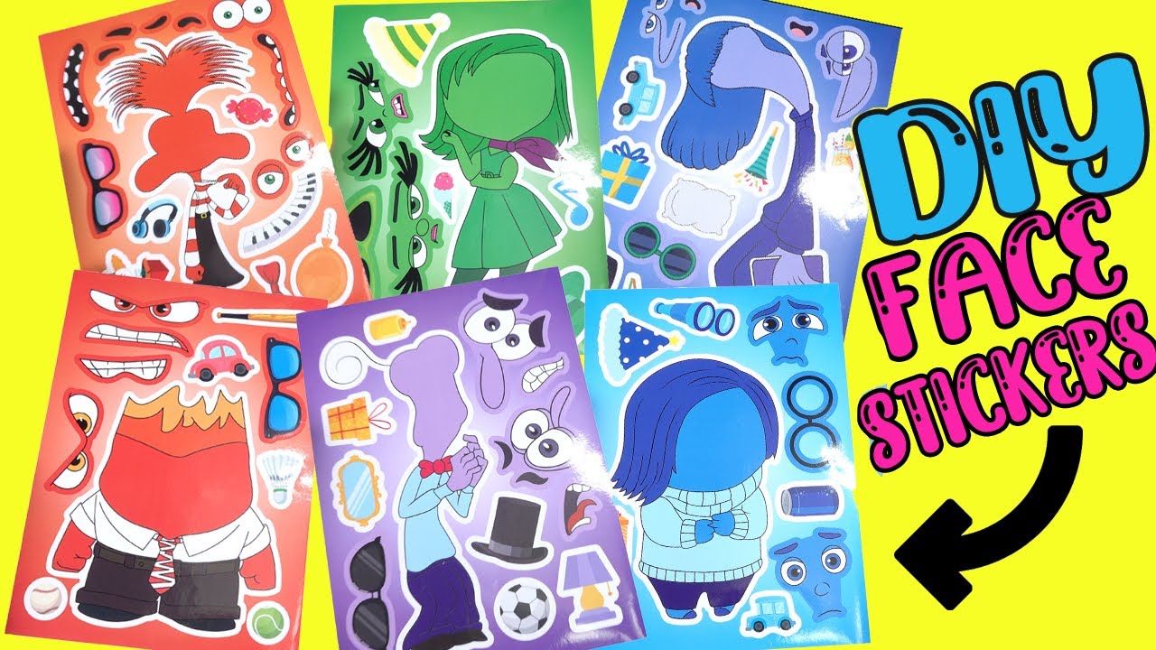 Inside Out 2 Movie DIY Silly Face Stickers with Joy, Sadness, Anxiety ...
