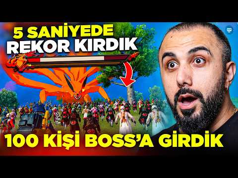100 KİŞİ BOSS'A GİRERSE? 😱 YENİ DOKUZ KUYRUK BOSS'U 5 SANİYEDE KESİP REKOR KIRDIK! - PUBG Mobile
