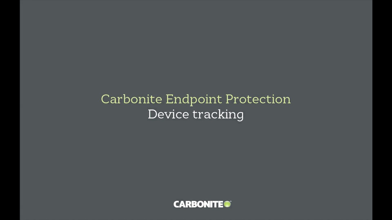 Carbonite Endpoint Device tracking - YouTube
