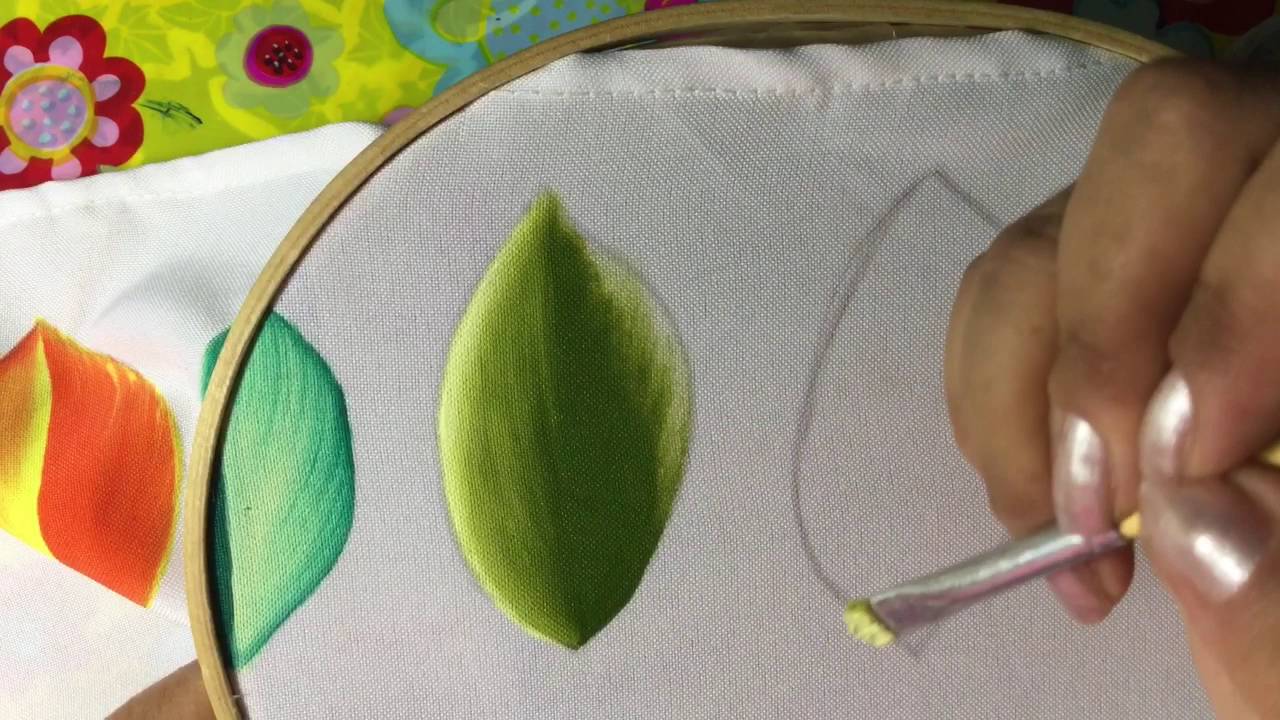 6 - Pintura en tela hoja con cony - YouTube