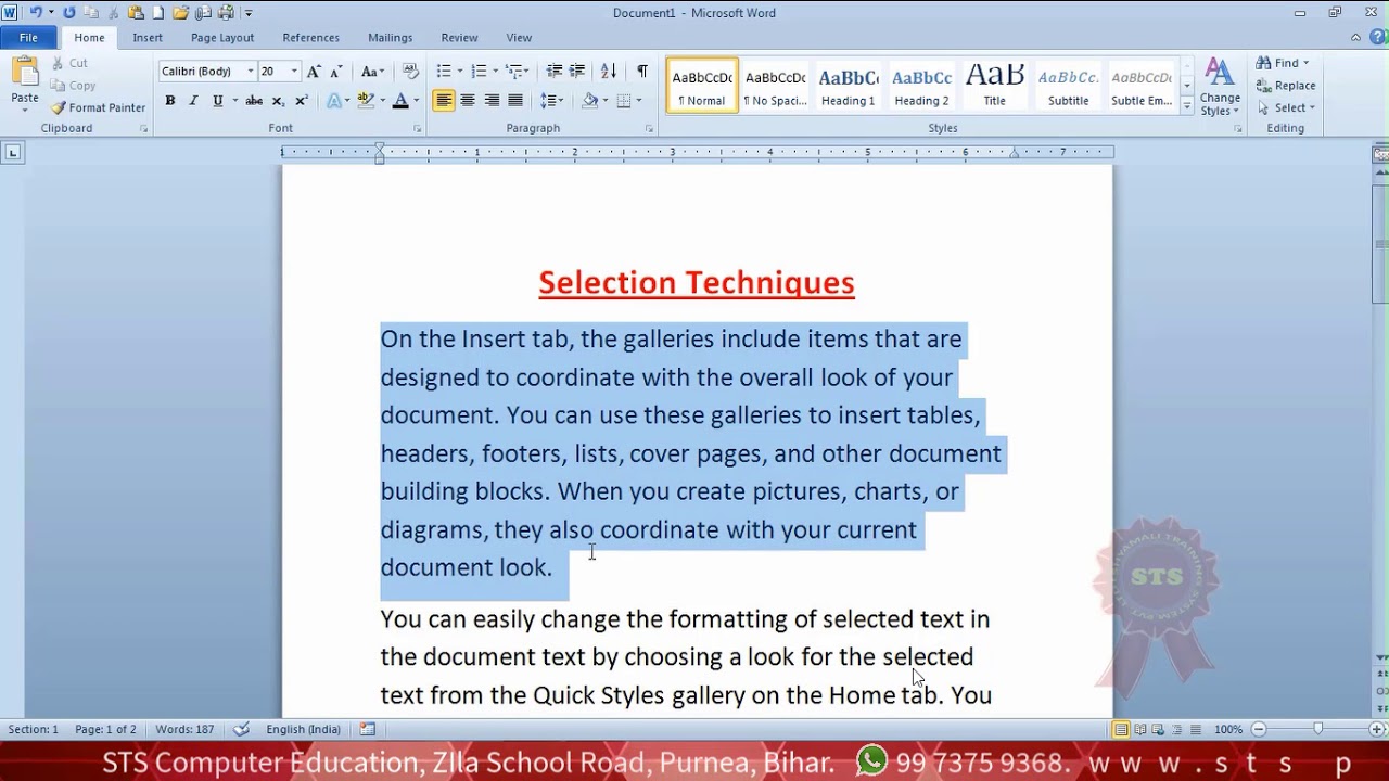 STS Office Series Ms word part 3 - YouTube