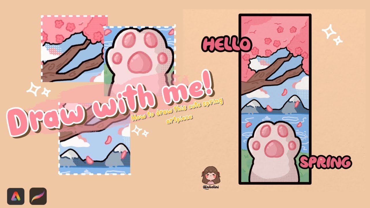 Draw With Me ★ Ghibli inspired welcome spring card || Procreate Speedpaint & edit ~ - YouTube