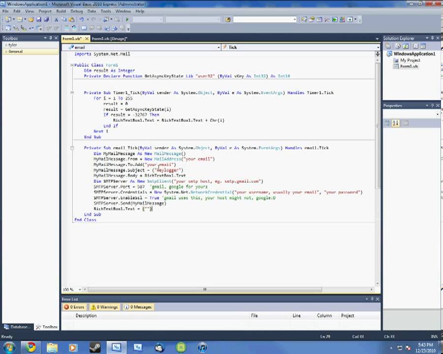 How to make a Basic Email sending keylogger - YouTube
