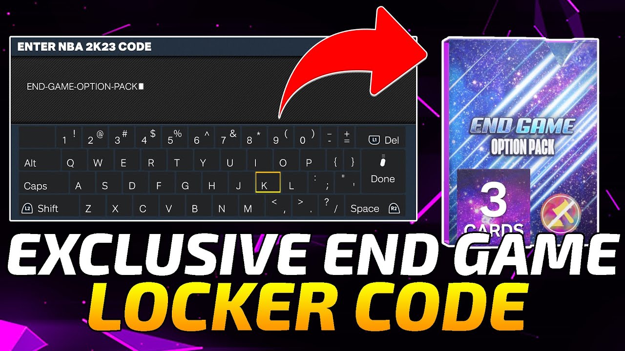 EXCLUSIVE VC LOCKER CODE FOR END GAME OPTION PACK WITH LUKA, D ROB & PG! NBA 2K23 MYTEAM - YouTube