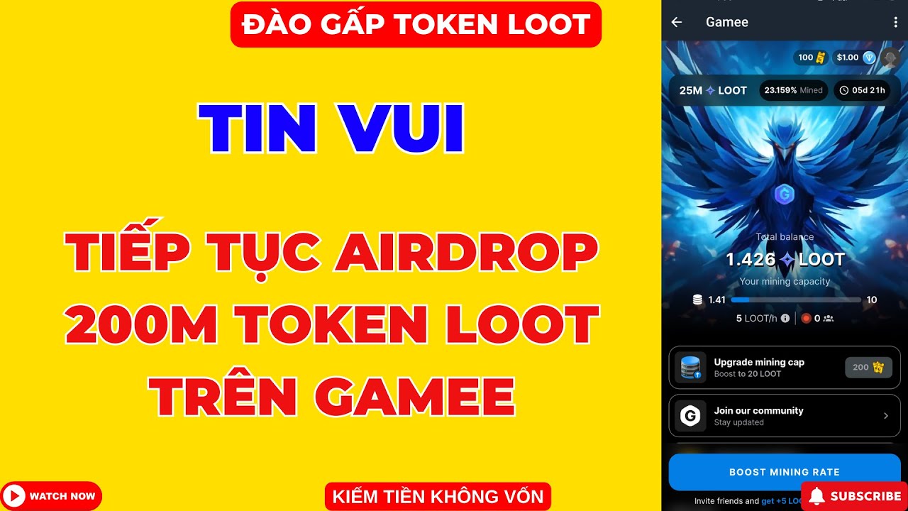 Gamee Mới Nhất - Tiếp Tục Airdrop 200M Token Loot - Nhanh Kẻo Hết - YouTube