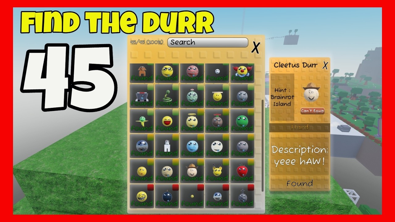 Roblox FIND THE DURR How to get ALL NEW DURRS [ 45 ] - YouTube