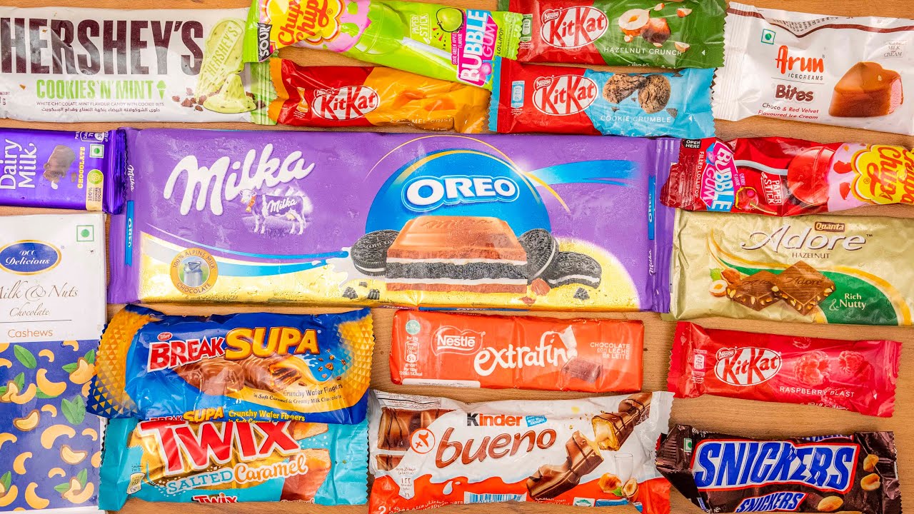 LOtS Of Variety CaNdies Asmr | Opening milka oreo, kitkat, twix ...