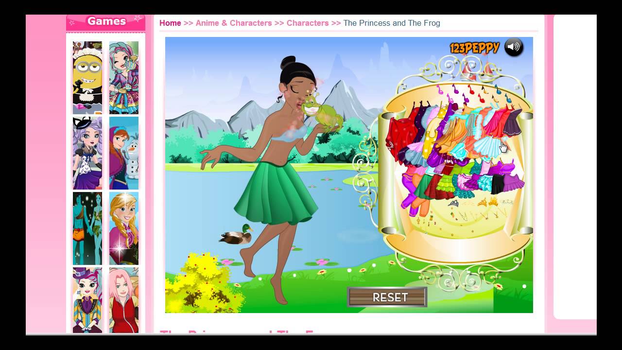 Princess Tiana Dress Up Disney Game Youtube