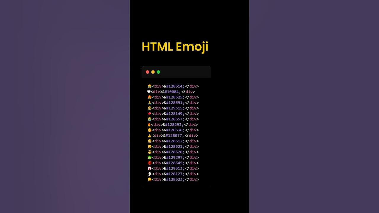Html Emoji Codes Youtube