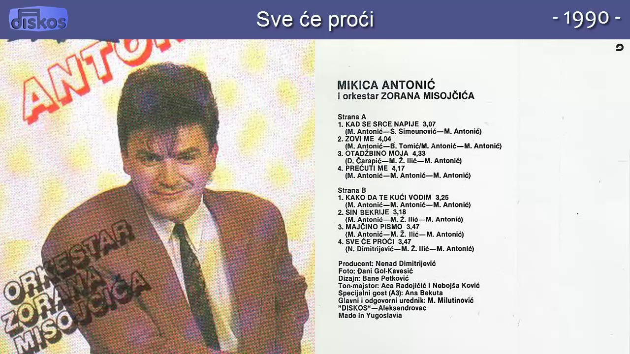 Mikica Antonic - Sve ce proci - (Audio 1990) - YouTube