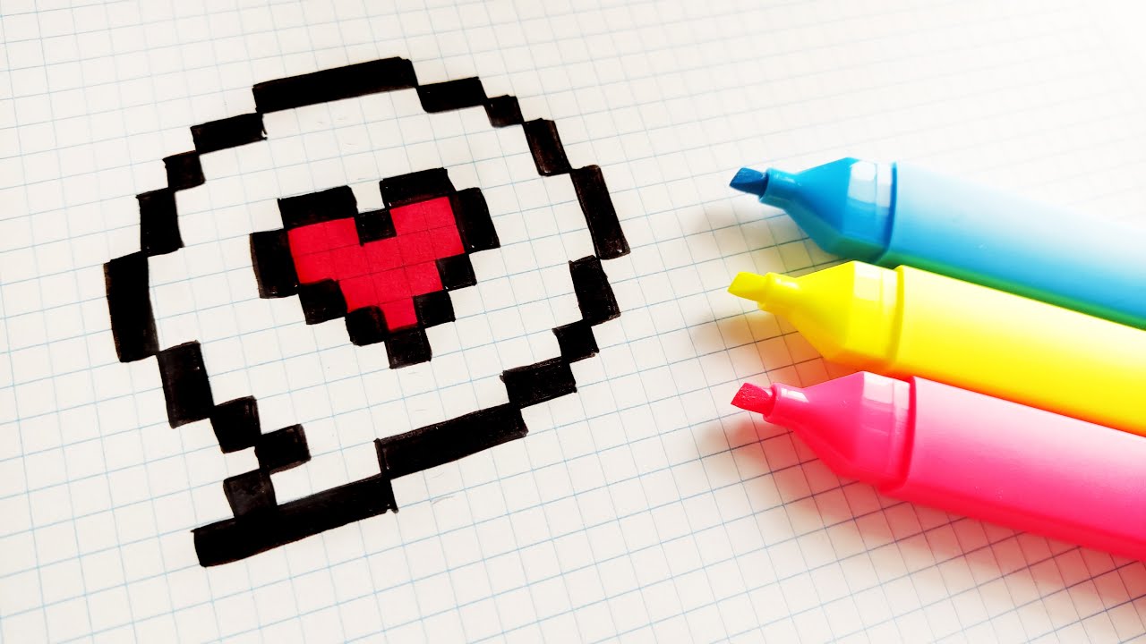 Handmade Pixel Art - How To Draw Love #pixelart - YouTube
