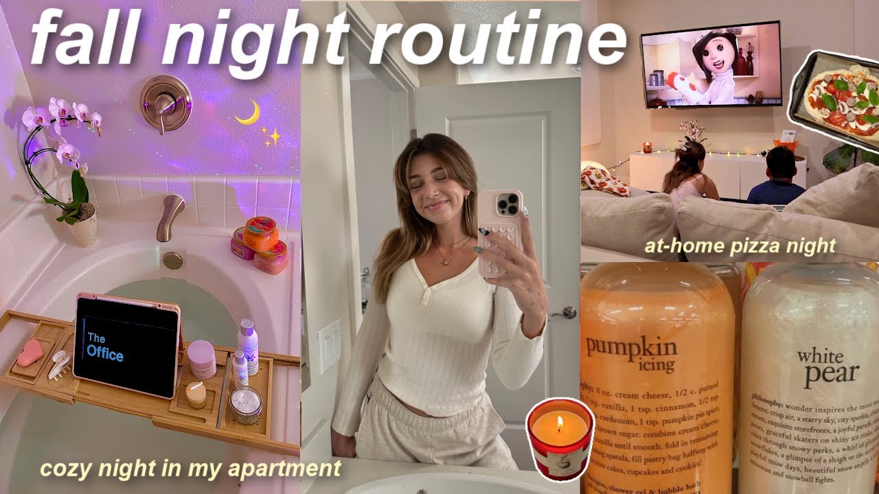 FALL NIGHT ROUTINE🌙 (aesthetic & relaxing night-in at my apartment ...