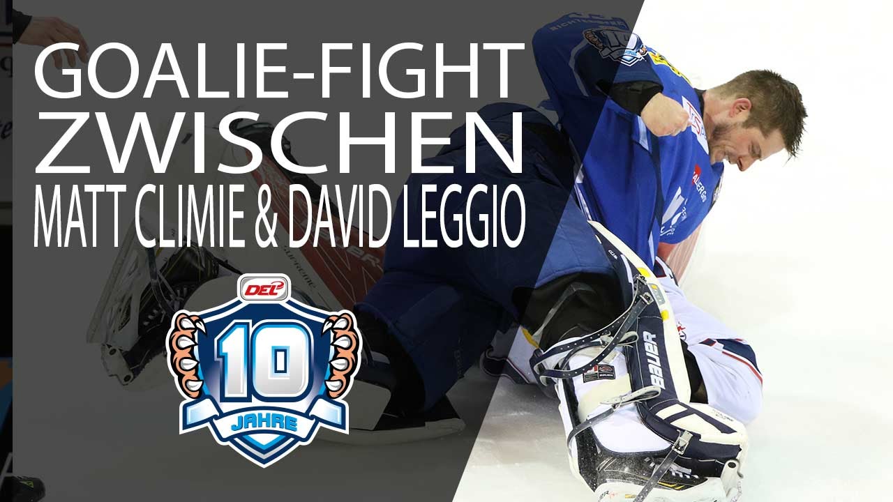 Goalie-Fight zwischen Matt Climie & David Leggio - YouTube