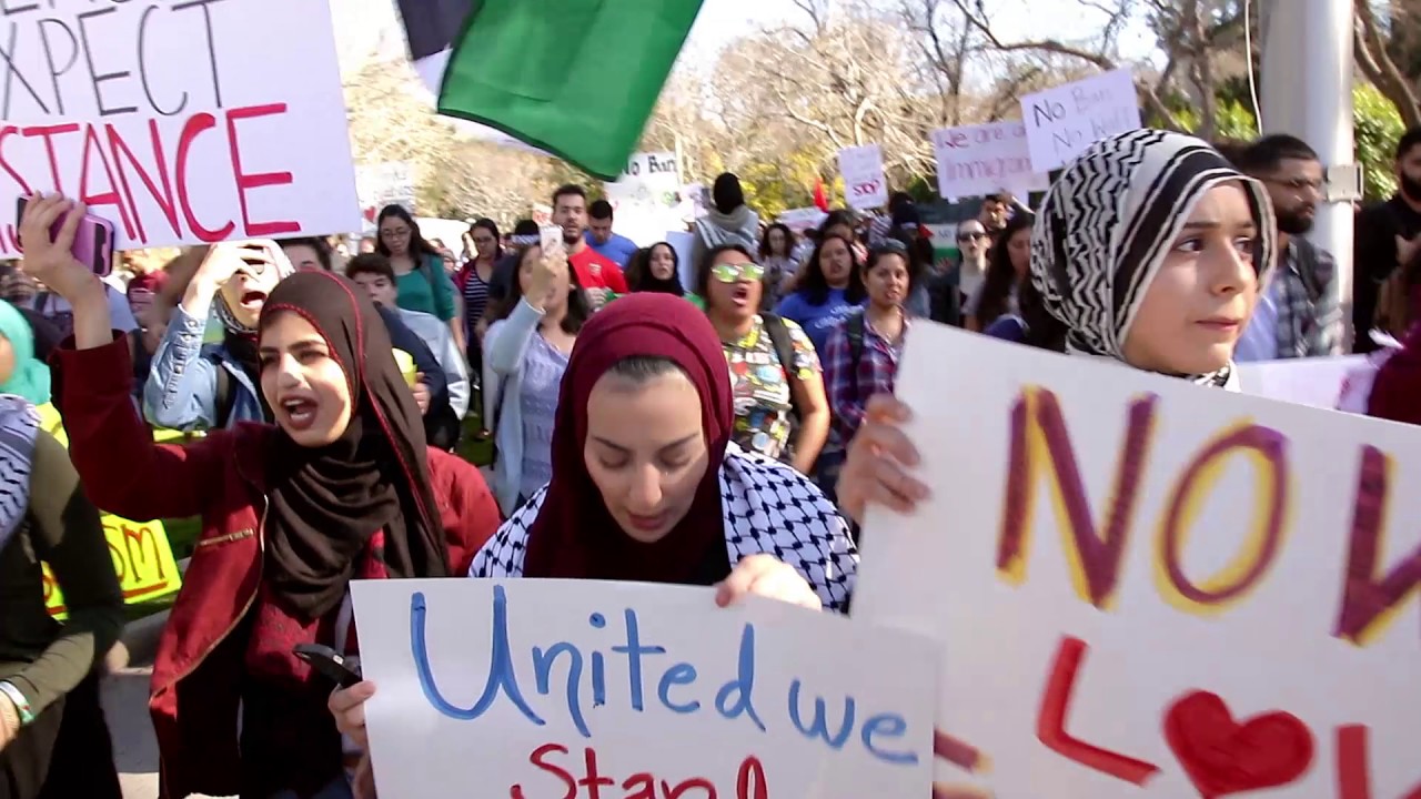 UCR Student Recap of "No Ban, No Wall" Protest - YouTube